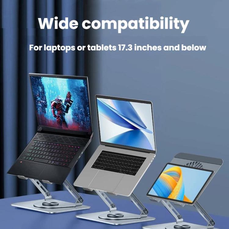 360 Rotating Laptop Stand Foldable Metal Desk Holder For 17.3 Inch ...