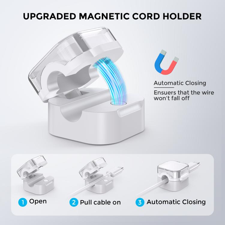 AhaStyle WG159 6pcs Magnetic Desktop Storage Cable Organizer Plastic ...