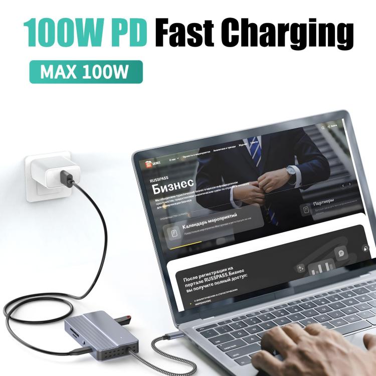 10-In-1 USB-C/Type-C Hub With 100W Power Delivery, HDMI 4K 30Hz, USB 3. ...