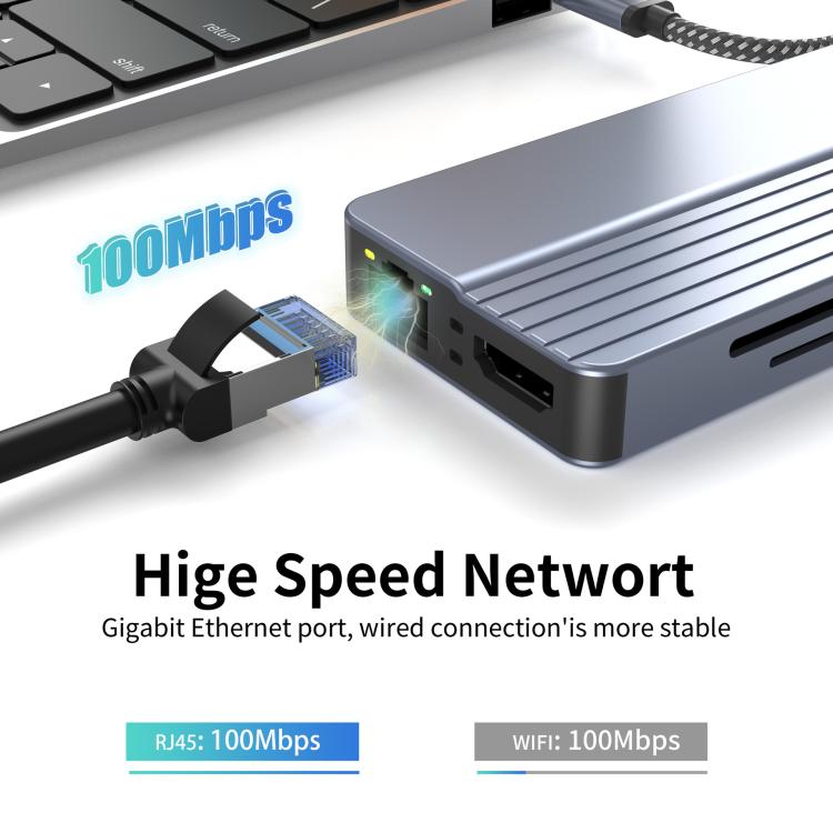 10-In-1 USB-C/Type-C Hub With 100W Power Delivery, HDMI 4K 30Hz, USB 3. ...