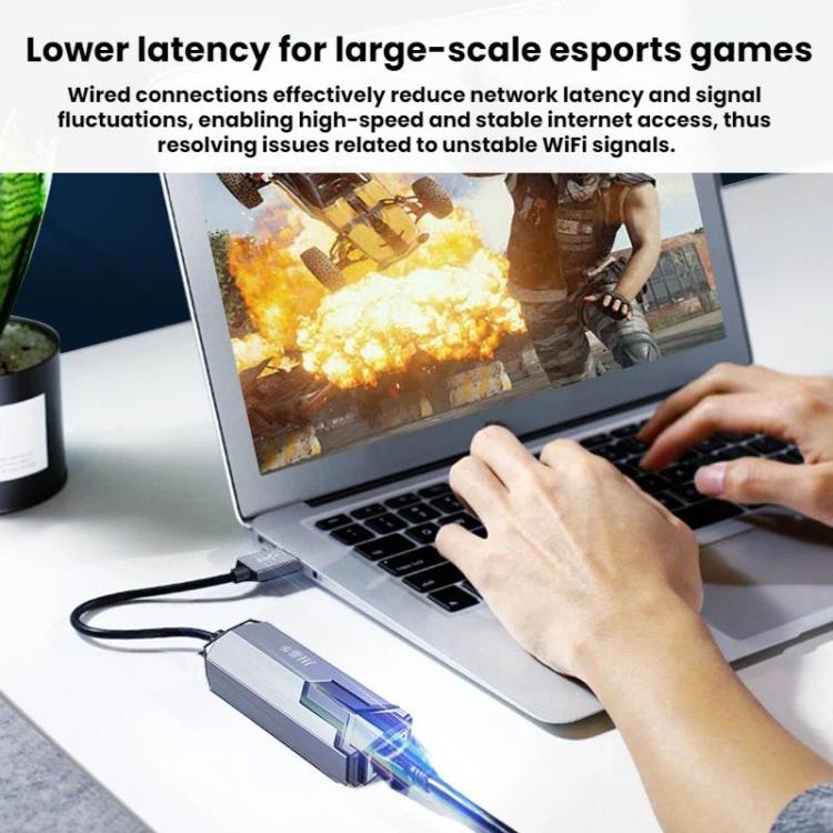JINGHUA 2.5G Wired Network Adapter RJ45 Laptop HUB, Specification: USB