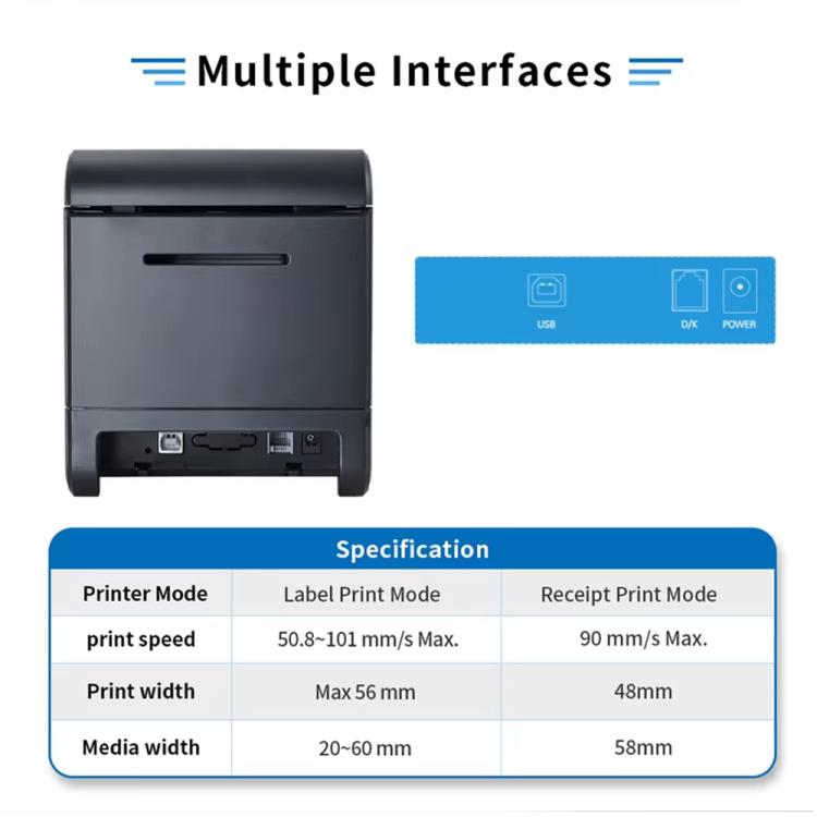 Xprinter XP-233B USB Thermal Barcode Printer For Adhesive Labels, 20 ...