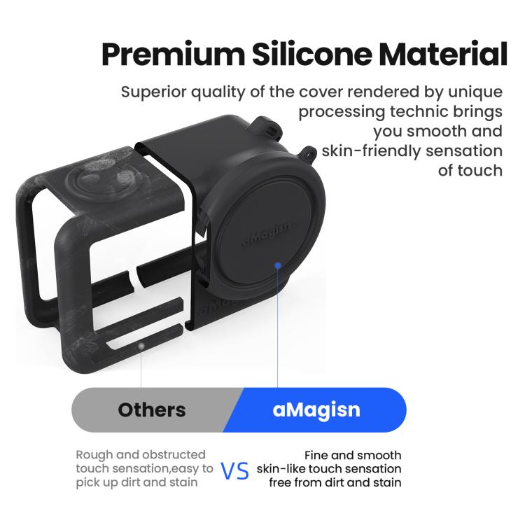 Capa de silicone Magisn com tampa de lente e proteção antirriscos para ...
