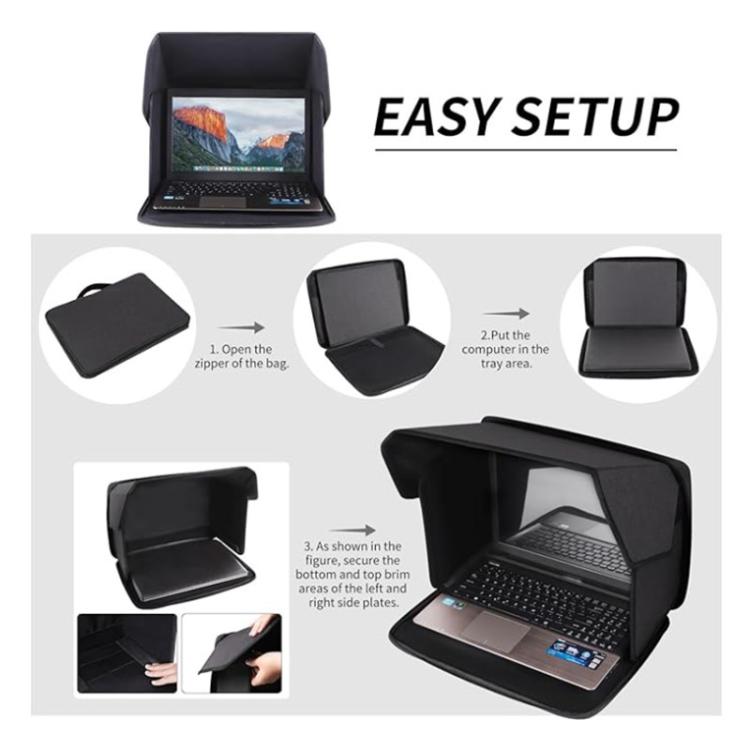 12-14 inch Small Outdoor Laptop Sunshade Foldable Portable Privacy ...