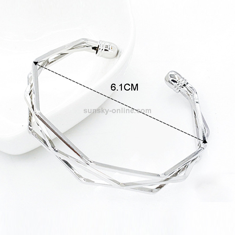Vintage Brief Open Charms กำไลข้อมือหลายชั้นกำไลข้อมือ (สีเงิน)