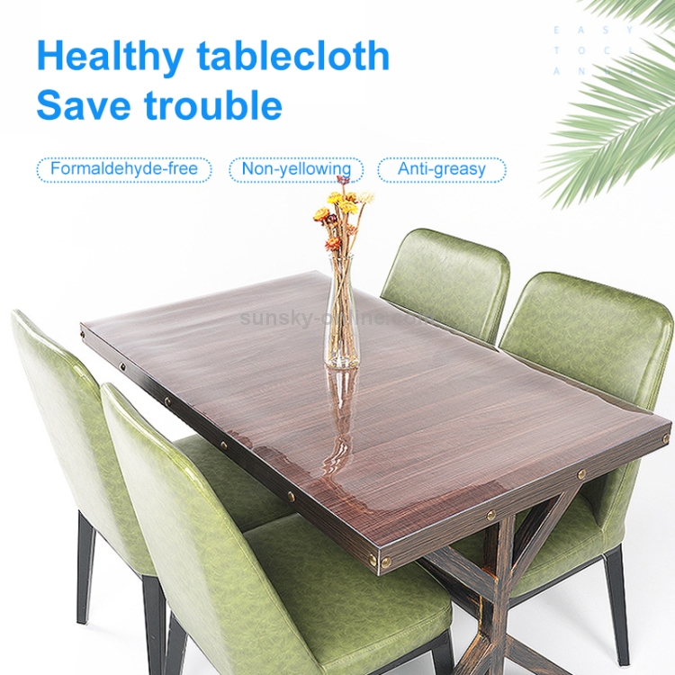กันน้ำกันน้ำ PVC Placemat Soft Glass Tablecloth Tea Table Mat ขนาด ...
