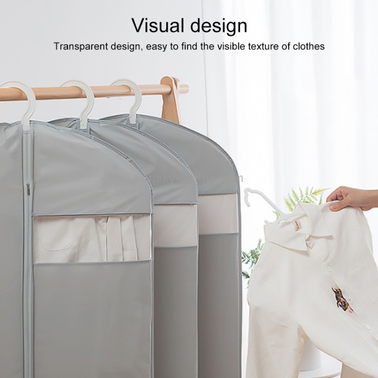 두꺼운 솔리드 Peva 의류 더스트 커버 슈트 코트 방수 프로텍터 지퍼가있는 보관 가방 레몬 옐로우