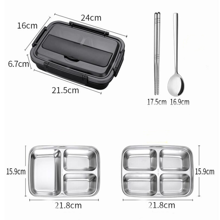 SSGP Office Lunch Box Compartment Lunch Box Student Children Portable ...