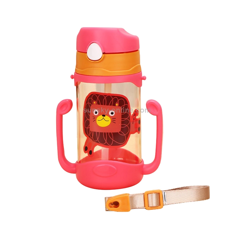 400 Ml 아기 젖병 실리콘 어린이 음료 컵 튀는 만화 패턴 아기 음료 컵 빨간색