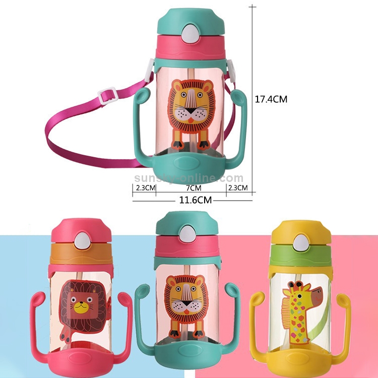 400 Ml 아기 젖병 실리콘 어린이 음료 컵 튀는 만화 패턴 아기 음료 컵 빨간색