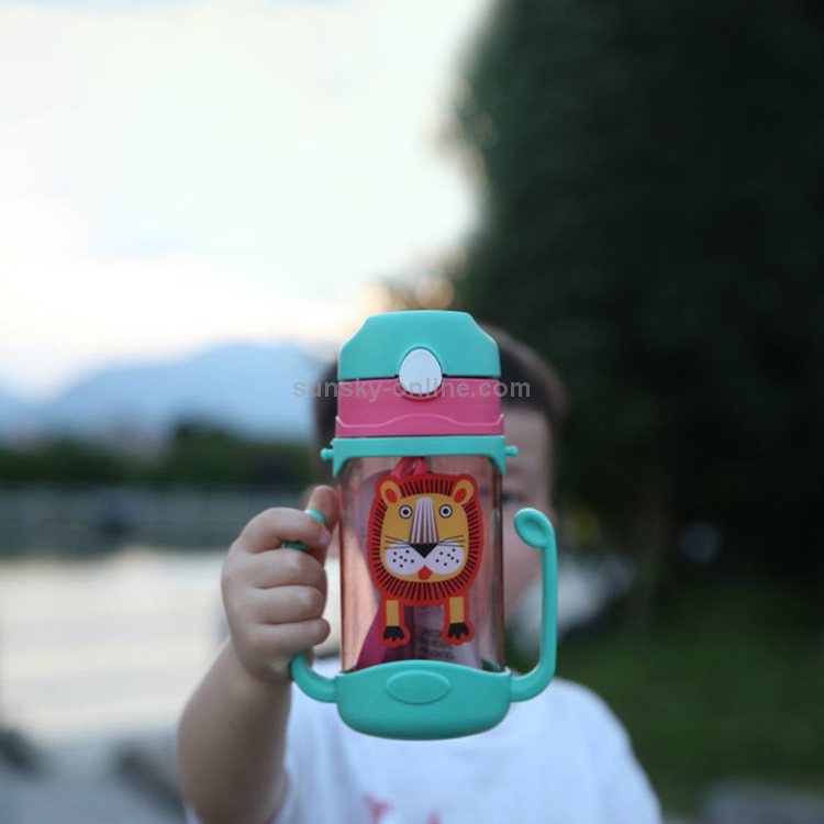 400 Ml 아기 젖병 실리콘 어린이 음료 컵 튀는 만화 패턴 아기 음료 컵 빨간색