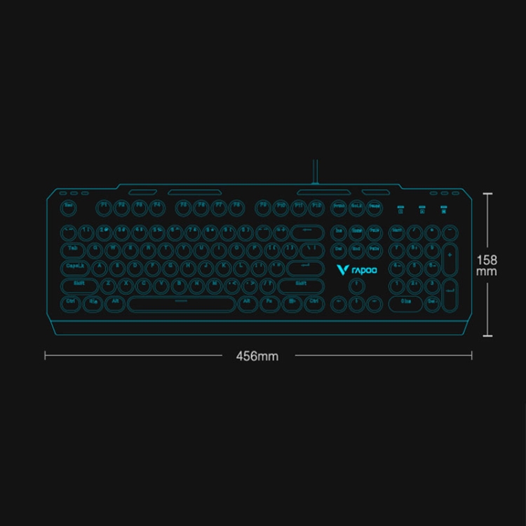 Rapoo GK500 Punk Edition 104 Keys Mixed Color Backlit Gaming Mechanical Wired Keyboard Notebook ...