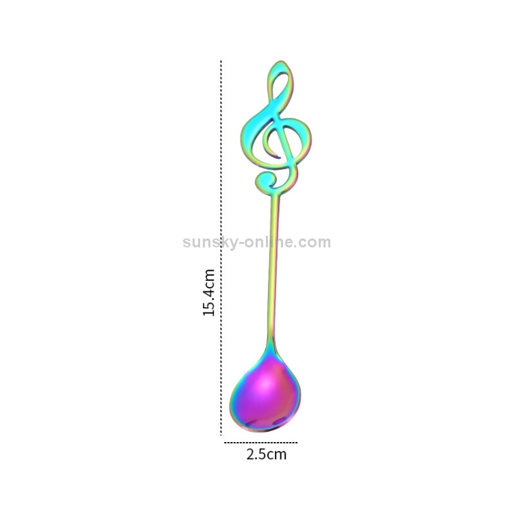 2 Pcs 크리 에이 티브 음표 스푼 커피 교반 특종 스테인레스 스틸 티타늄 뮤직 바 스푼 선물 스푼 다채로운