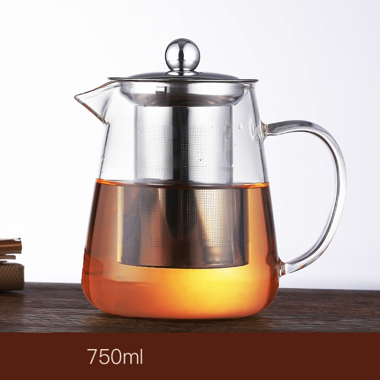 쿵푸 차 용량 750ml 용 스테인레스 스틸 필터로 대용량 내열 유리 주전자 차 세트