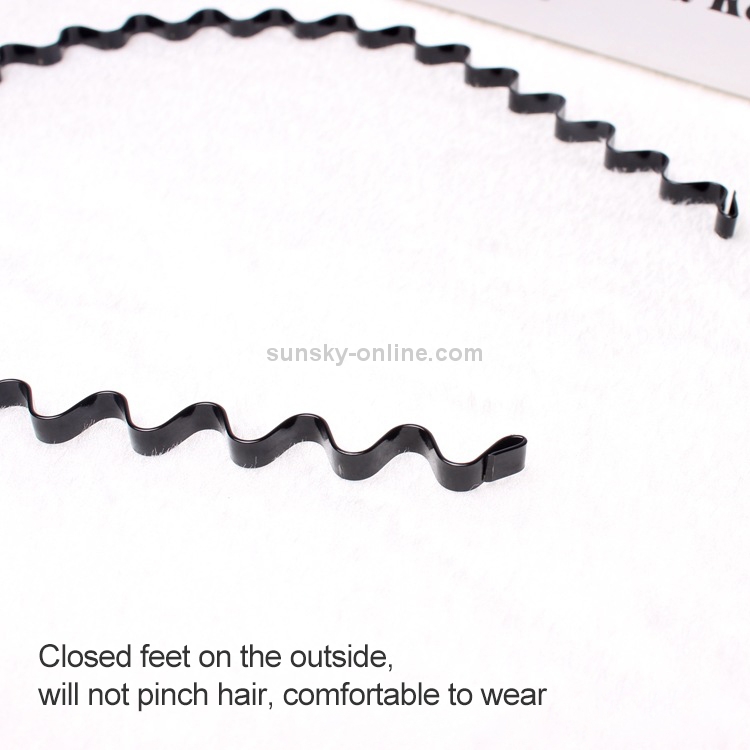 2pcs 남녀 공통 간단한 물결 모양의 머리 머리 후프 밴드 스포츠 머리띠 헤어 액세서리 블랙