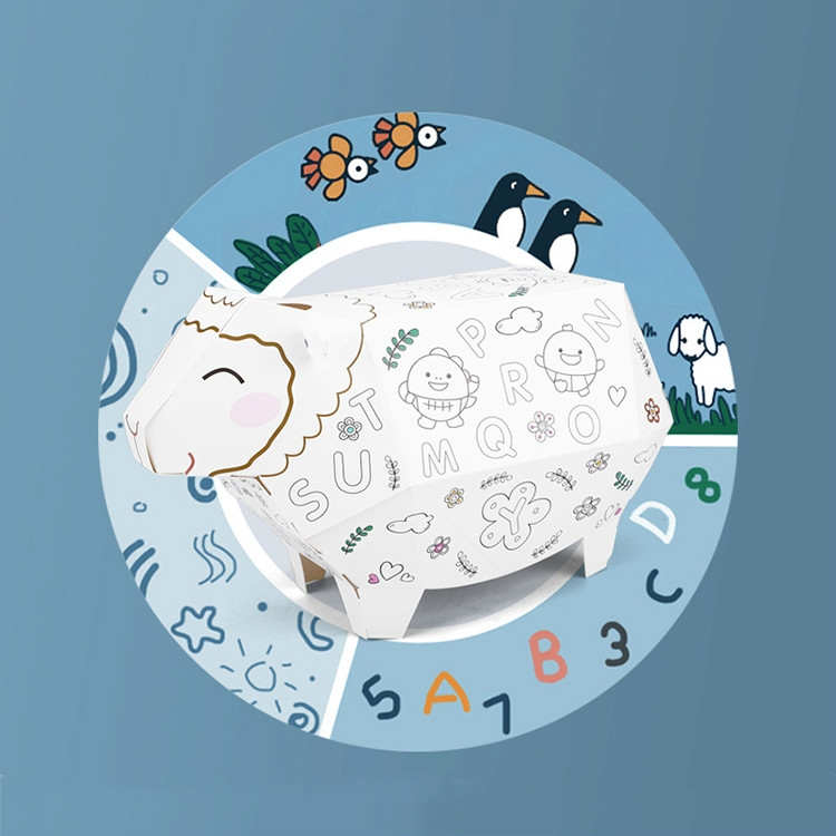 3d 낙서 조립 Diy 수동 접는 판지 어린이 교육 완구 사탕 자동차