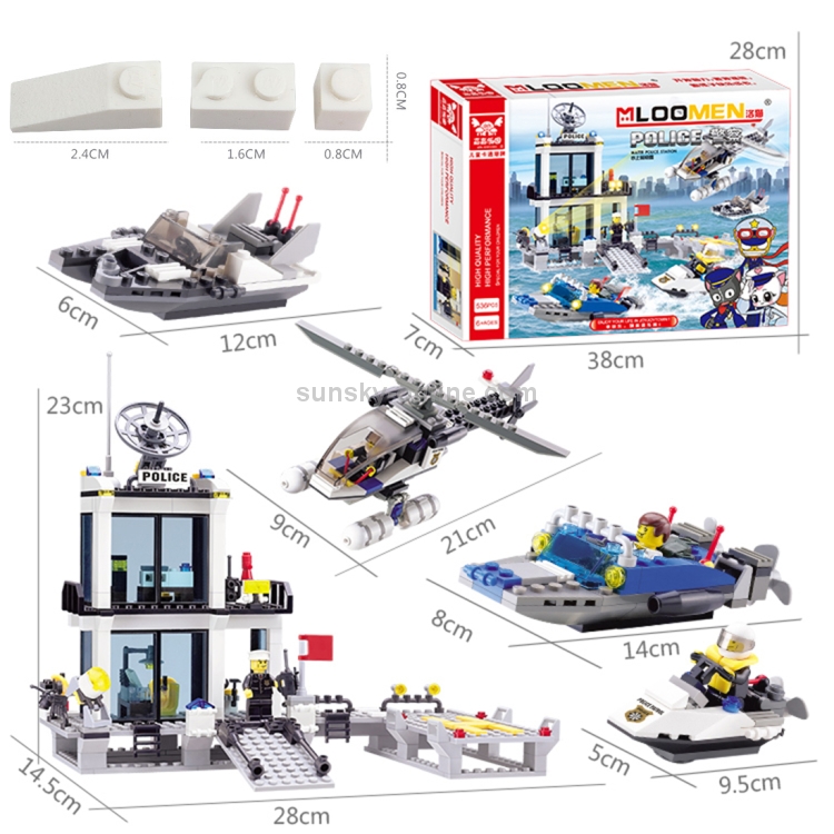 6726 536 PCS Brick Blocks Police Series Building Blocks Water Police ...