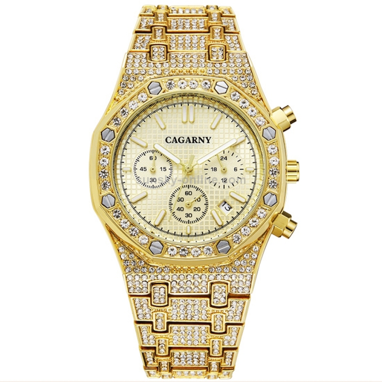 CAGARNY 6881 Diamond-studded Six-needles Guartz Dual Movement Watch Men ...