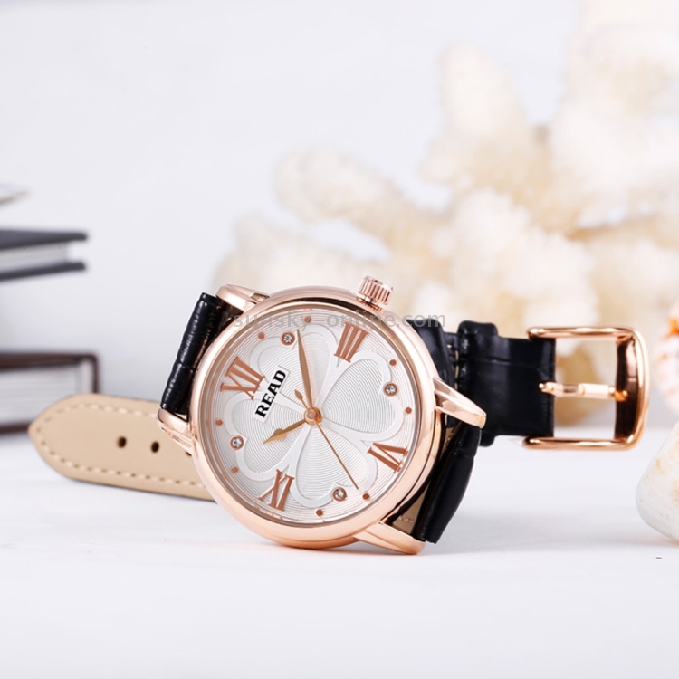 READ Roman Number Scale Four Leaf Clover Dial Design Quartz Women Watch ...