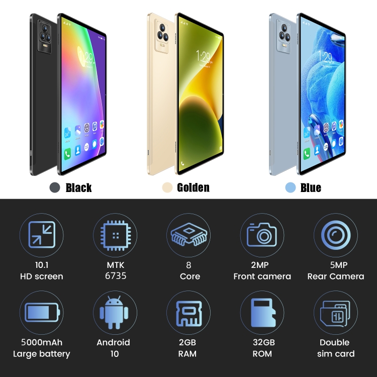 K60 3G Phone Call Tablet PC, 10.1 inch, 2GB+32GB