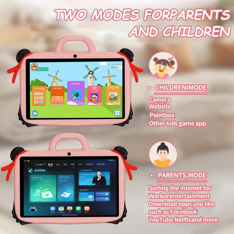 BDF 7 inch WiFi Kids Tablet PC with Nezha Silicone Case, 4GB+64GB ...
