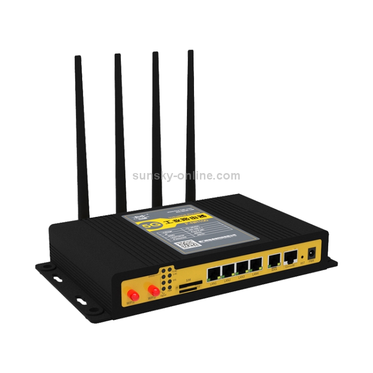 F-NR100 1000Mbps 5G 5-ports Single-card Industrial WiFi Wireless Router with 4 Antennas, EU
