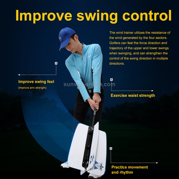 PGM Golf Warm-up Wind Swing Fan Resistance Practice Aid Trainer ...