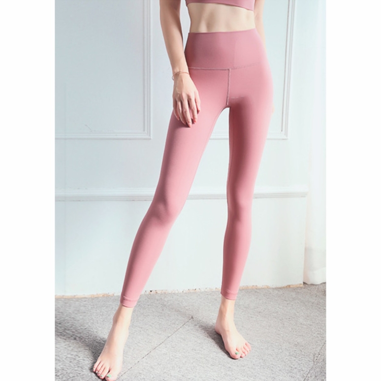 피부 친화적이고 누드 패션 요가 바지 높은 허리 복부 및 엉덩이 리프팅 피트니스 바지 색상 퀵 샌드 파우더 크기 Xxl