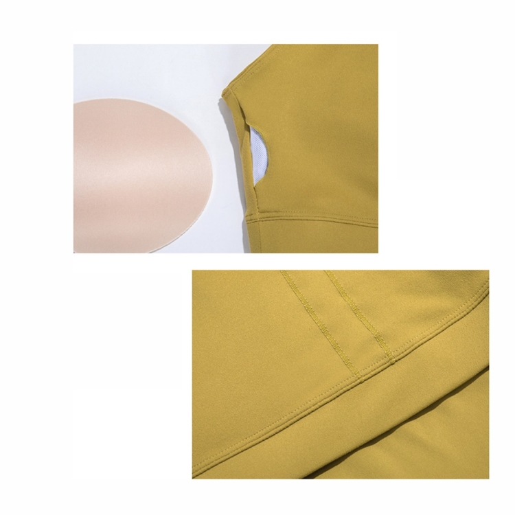 주름 슬링 양면 브로케이드 피부 친화적 누드 피트니스 요가 스포츠 조끼 색상 아보카도 크기 S