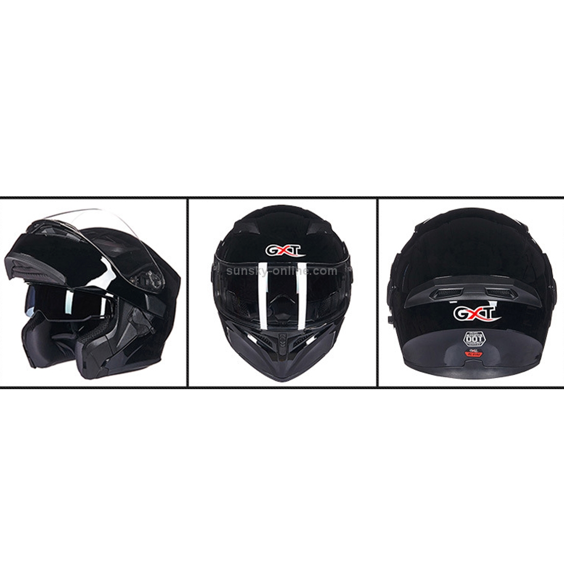 SUNSKY - GXT Motorcycle ABS Shell Anti-fog Double-len Inner Sun Visor ...