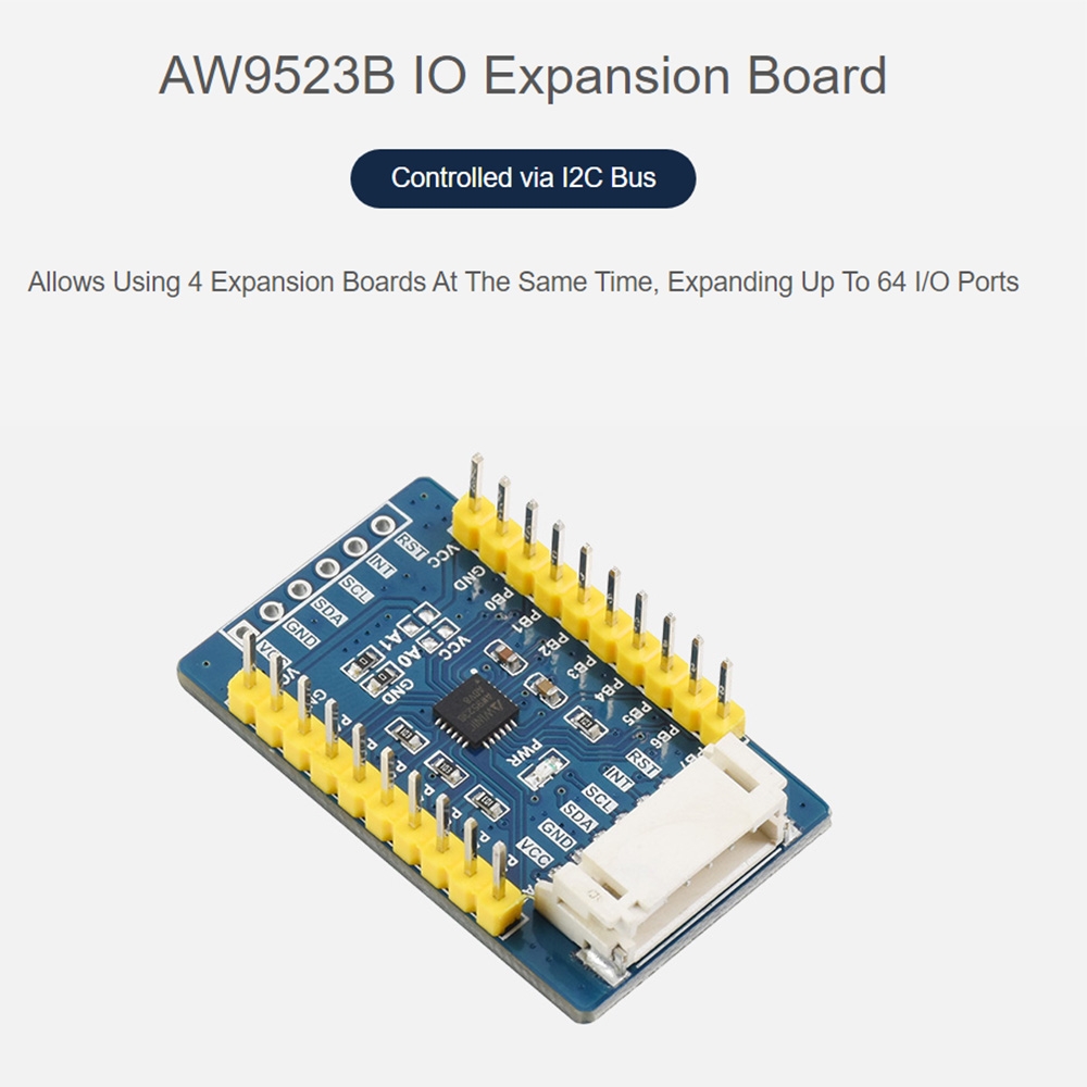 SUNSKY - Waveshare AW9523B IO Expansion Board, อินเทอร์เฟซ I2C, ขยาย 16 I/O Pins