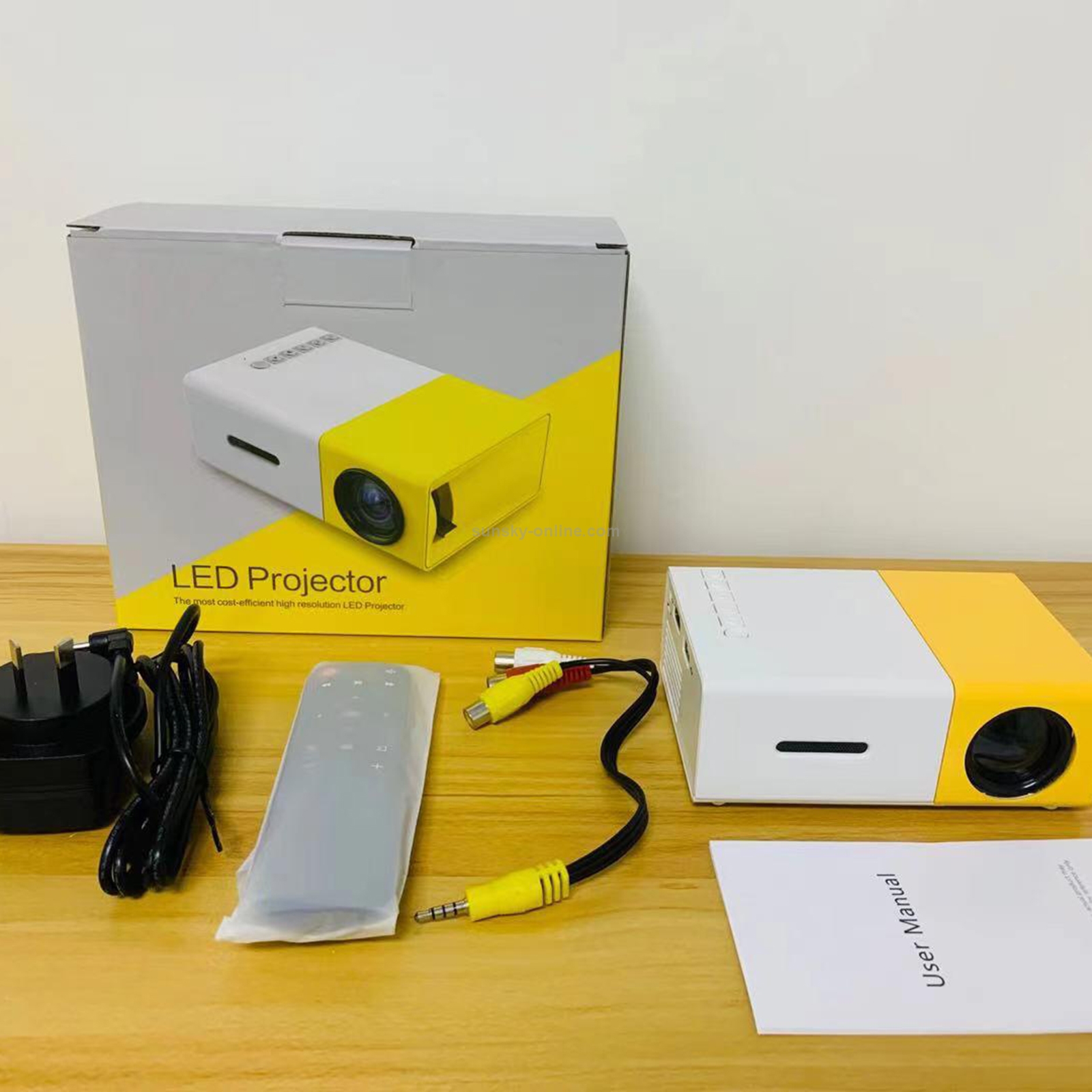 SUNSKY - YG300 400LM มินิโฮมเธียเตอร์แบบพกพาโปรเจคเตอร์ LED พร้อมรีโมท ...
