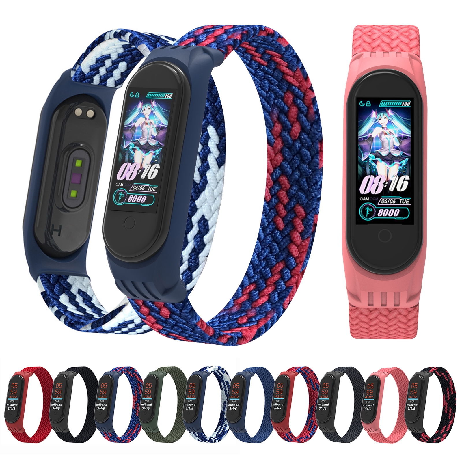 SUNSKY Xiaomi Mi Band 5 4 3 Huami Lap Lap Onars TPU Strap