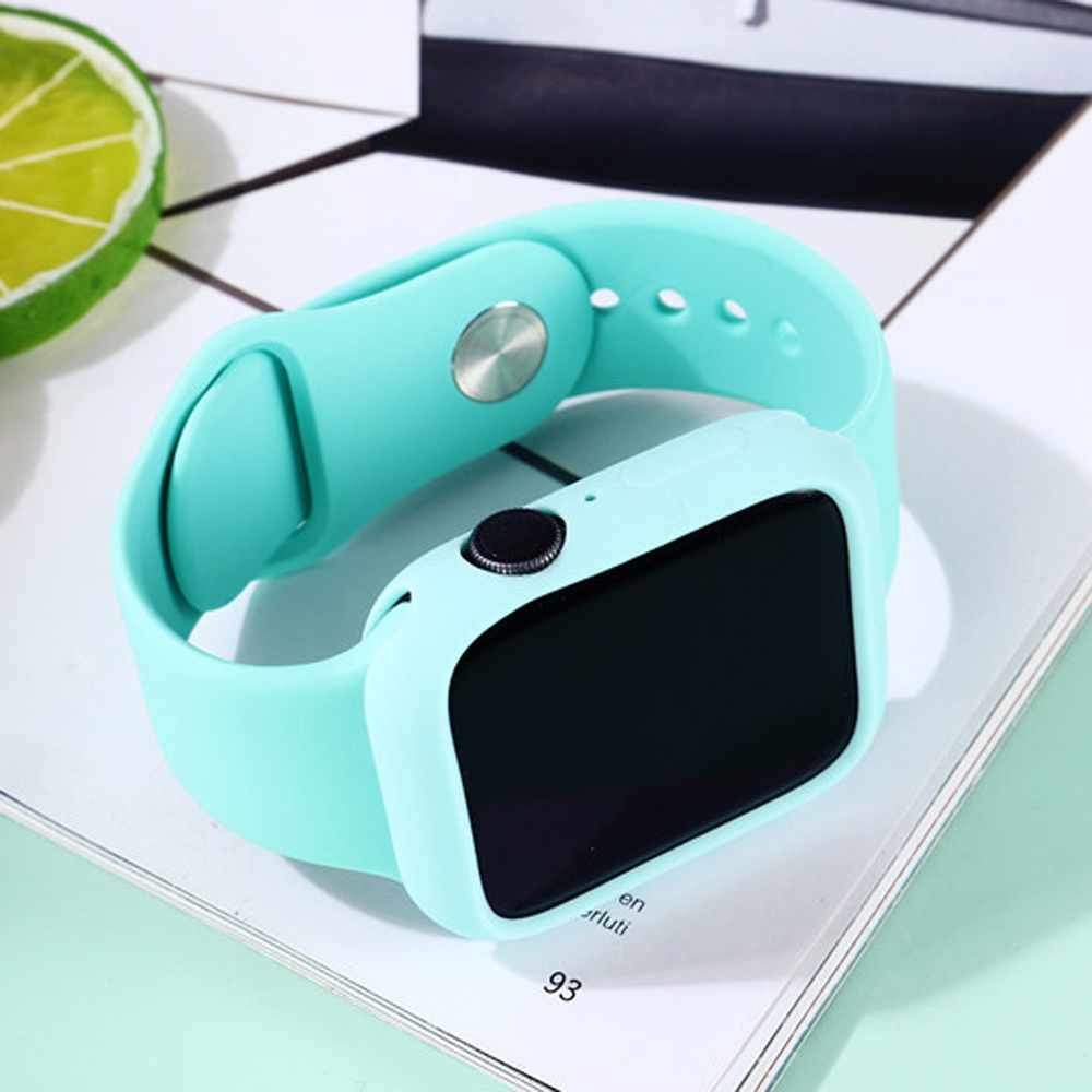 SUNSKY - Silicone Watch Band + Watch Protective Case สำหรับ Apple Watch ...