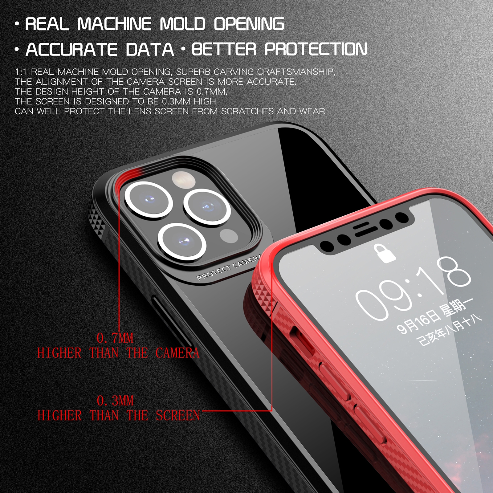 SUNSKY - IPAKY MG ซีรีส์เนื้อคาร์บอนไฟเบอร์กันกระแทก TPU + กรณีพีซี ...
