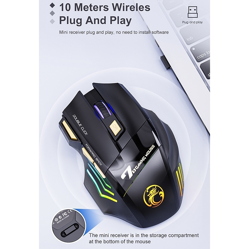 SUNSKY - iMICE GW-X7 2.4G + Bluetooth Dual Mode 7-button Silent ...