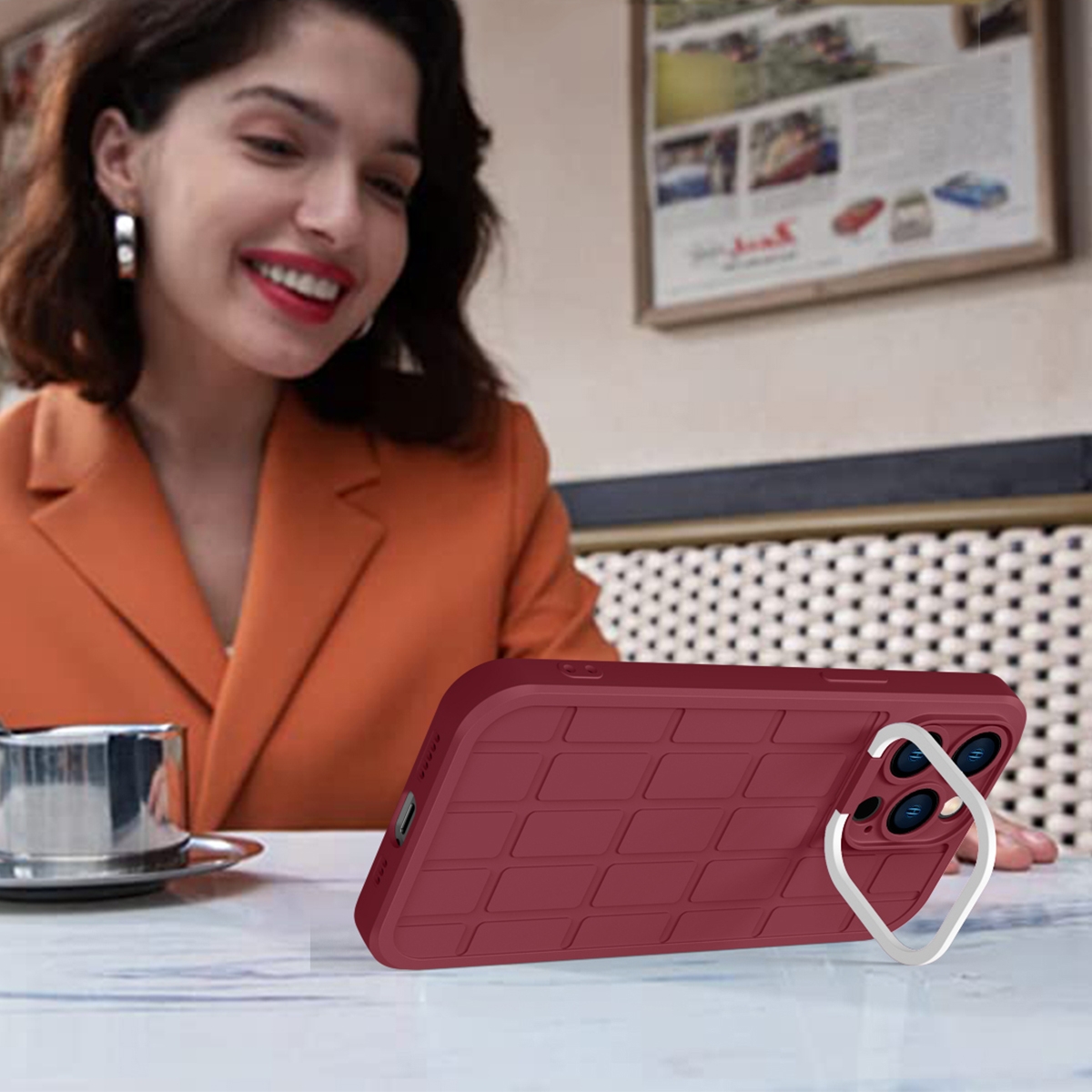 SUNSKY - สำหรับ iPhone 12 Pro Cube Lens Holder TPU + PC Phone Case (สี ...