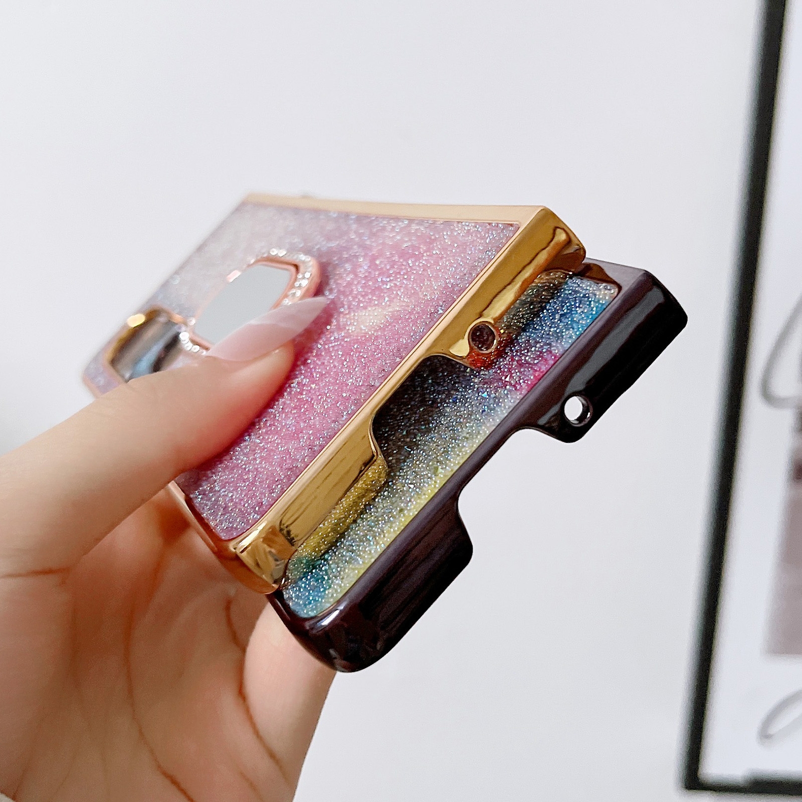 SUNSKY - สำหรับ Samsung Galaxy Z Fold4 5G Shinning Diamond Ring Holder ...