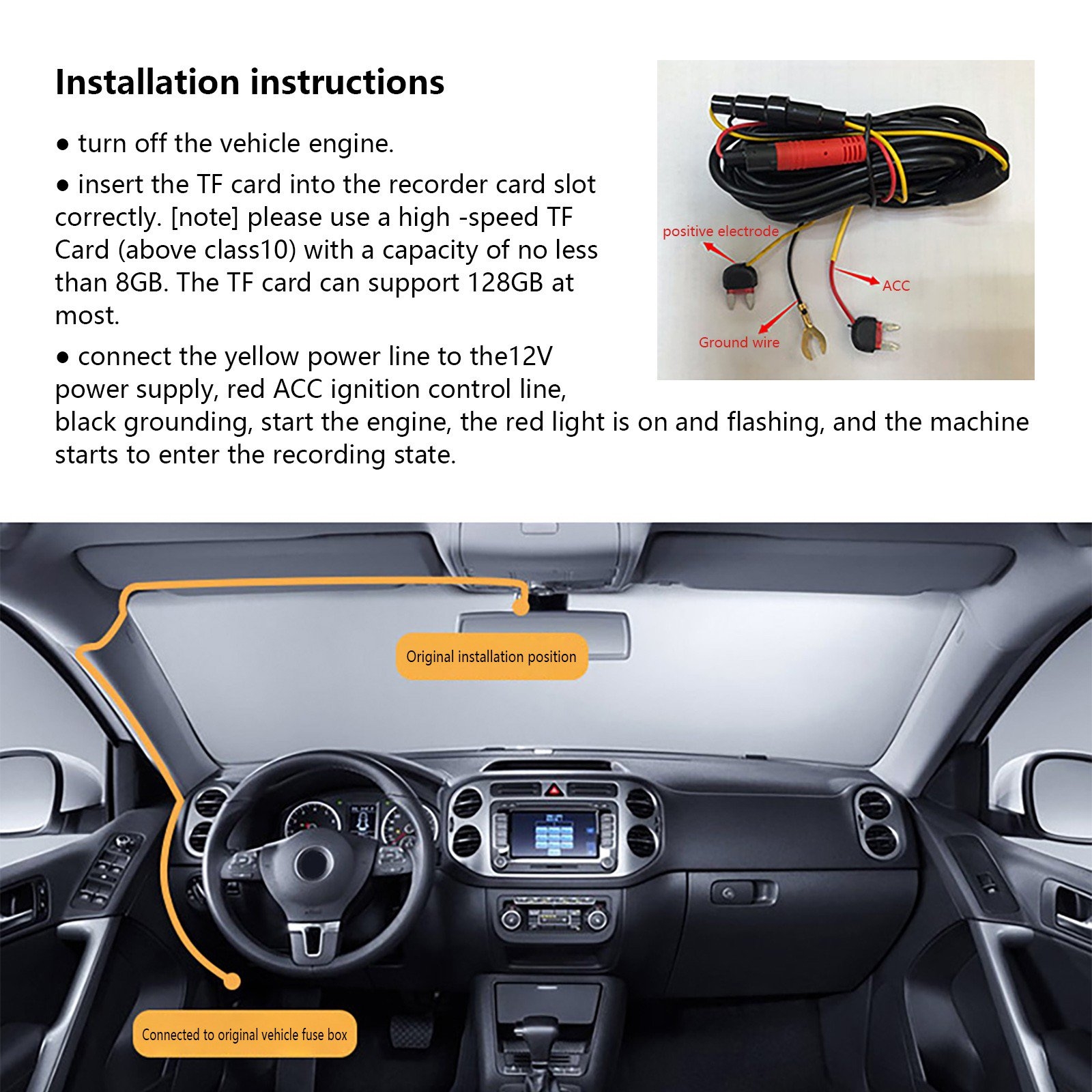 SUNSKY - 2K Dual Camera HD Night Vision WiFi Car Dash Cam เครื่องบันทึก ...