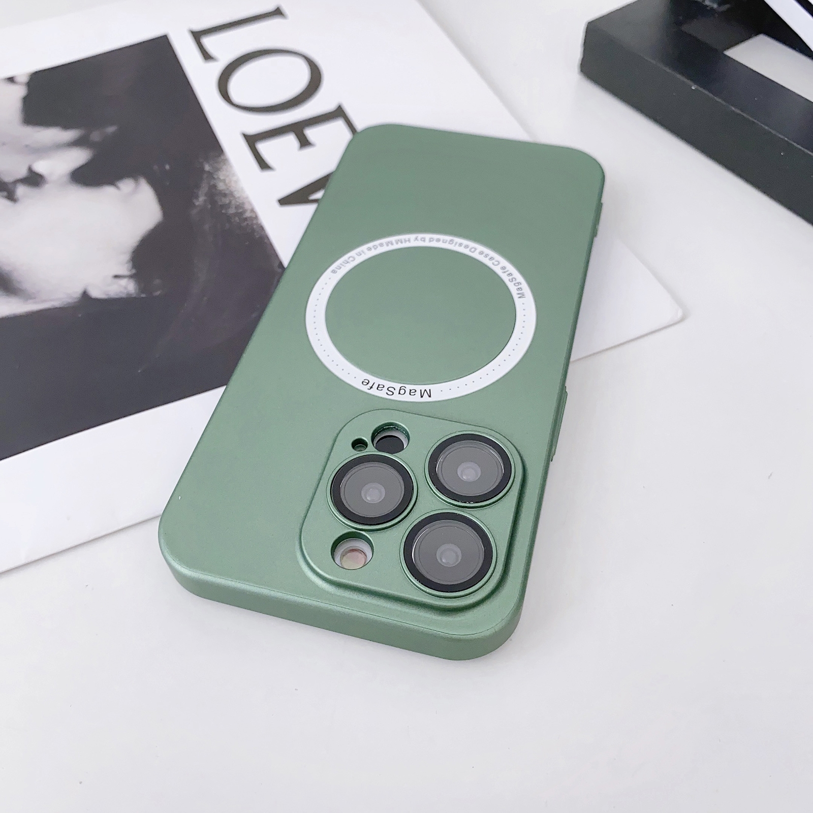 Sunsky สำหรับ Iphone 12 Pro Max Magsafe Magnetic Pc เคสโทรศัพท์กันกระแทกพร้อมเลนส์กล้อง สีม่วง