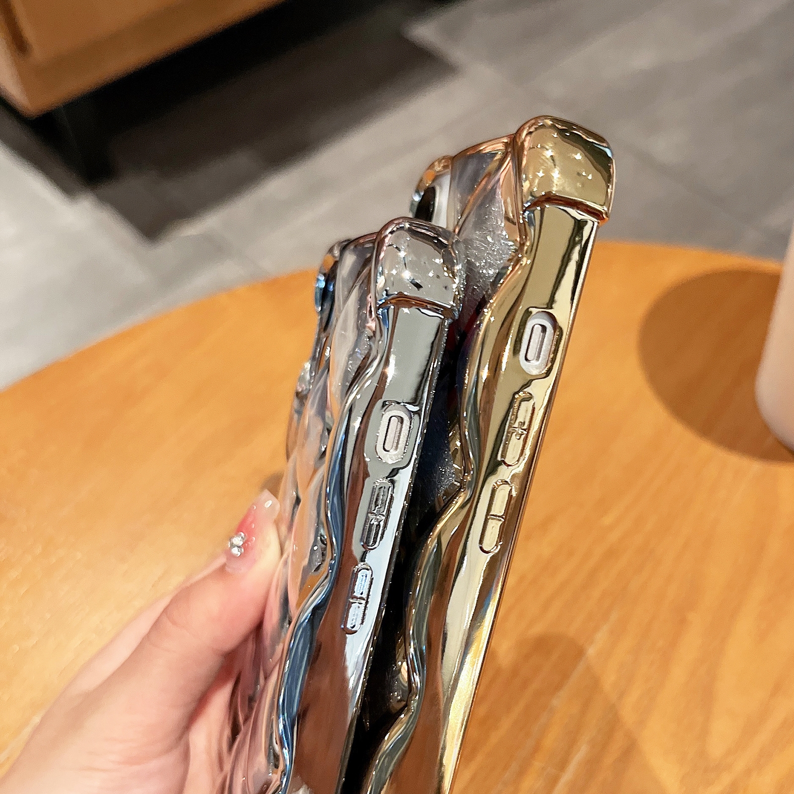 SUNSKY - สำหรับ iPhone 14/13 3D Diamond Lattice เลเซอร์แกะสลักกระดาษแวว ...