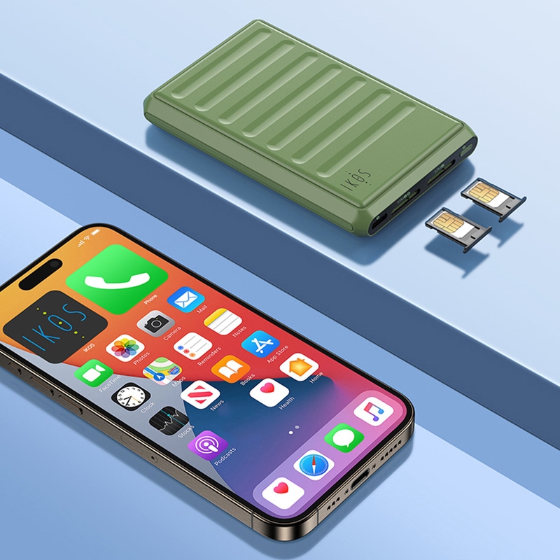 iKOS K7 Non-PTA Dual SIM Dual Standby Adapter For iPhone(Green)
