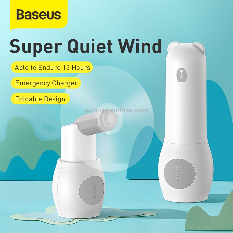 Baseus CXZD-A02 Small Bear Portable USB Charging Folding Fan(White)