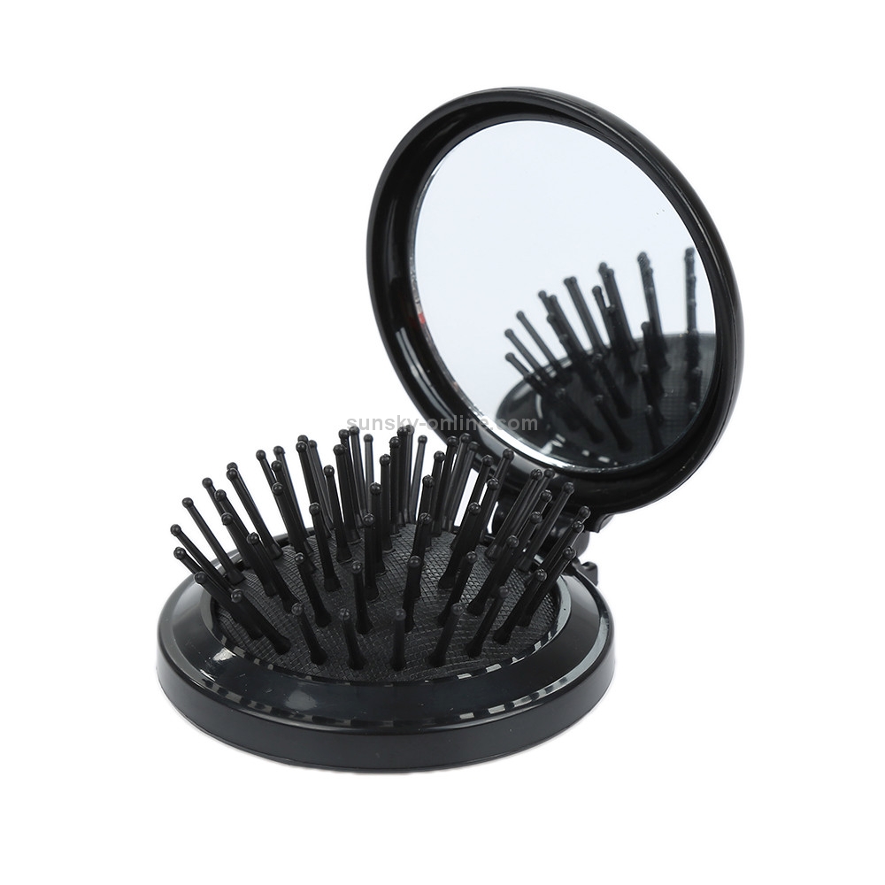 Retro Rose Folding Plastic Makeup Mirror Comb Suit Circular Air Sac Comb