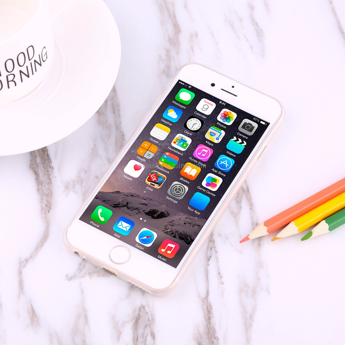 SUNSKY - สำหรับ iPhone 6 Plus และ 6s Plus เนื้อคาร์บอนไฟเบอร์เคสฝาหลังป้องกัน PP (โปร่งใส)