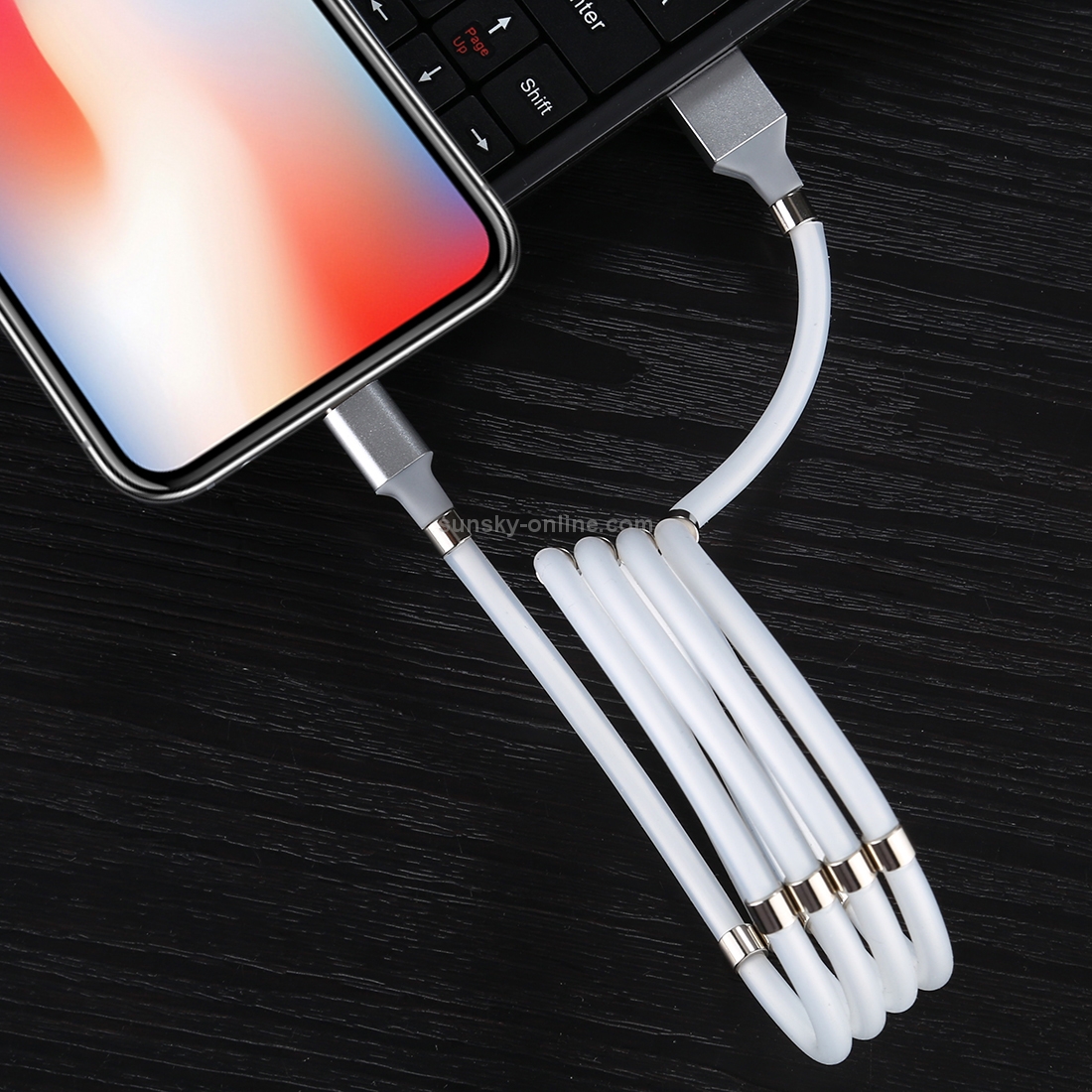 SUNSKY - USB to 8 Pin Magnetic Attraction Data Cable, ความยาวสายเคเบิล: 1 ม