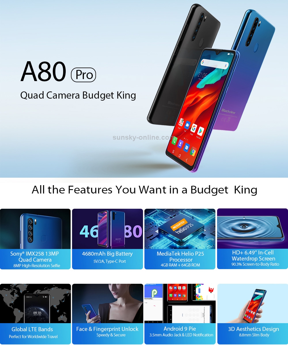 [HK Warehouse] Blackview A80 Pro, 4GB+64GB