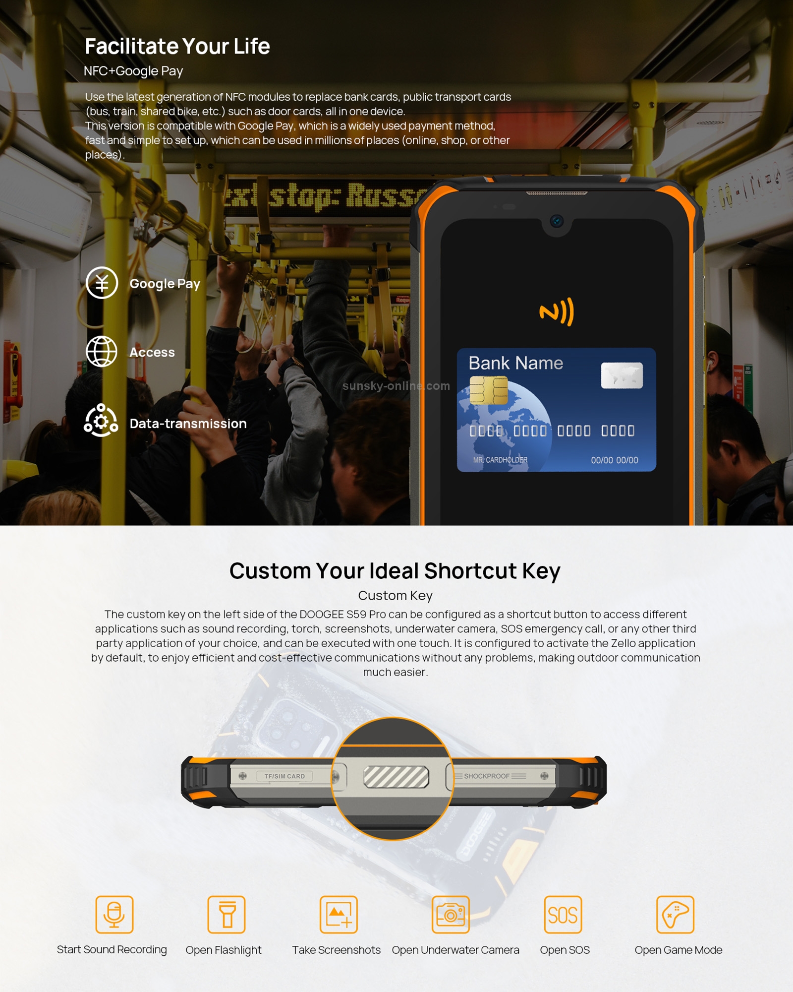 [HK Warehouse] DOOGEE S59 Pro Rugged Phone, 4GB+128GB