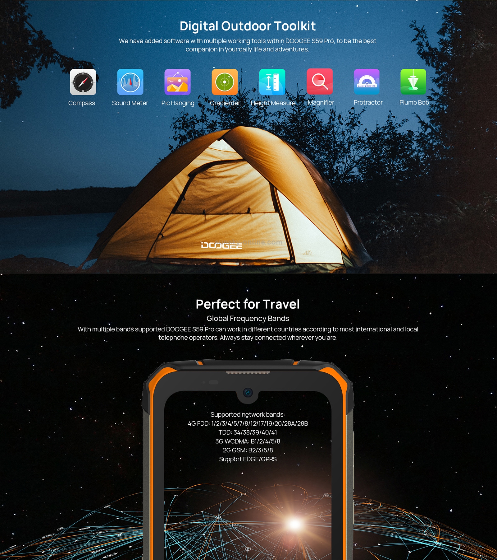 [HK Warehouse] DOOGEE S59 Pro Rugged Phone, 4GB+128GB