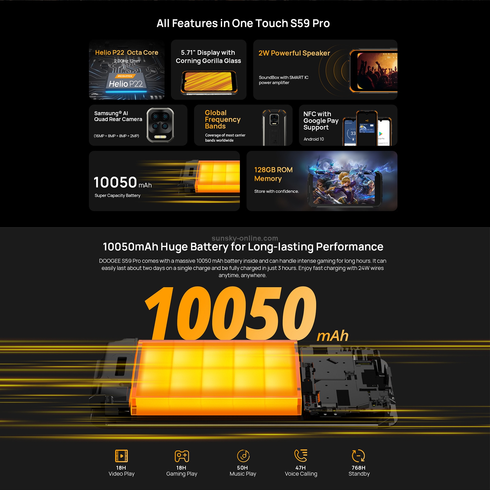 [HK Warehouse] DOOGEE S59 Pro Rugged Phone, 4GB+128GB